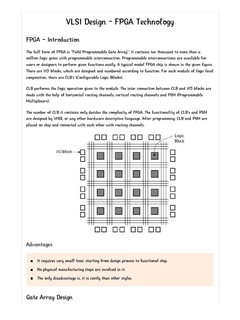 FPGA Technology in VLSI Design | PDF | Field Programmable Gate Array | Integrated Circuit