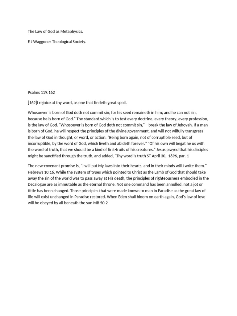 The Law of God As Metaphysics 2 | PDF | Glory (Religion) | Trinity