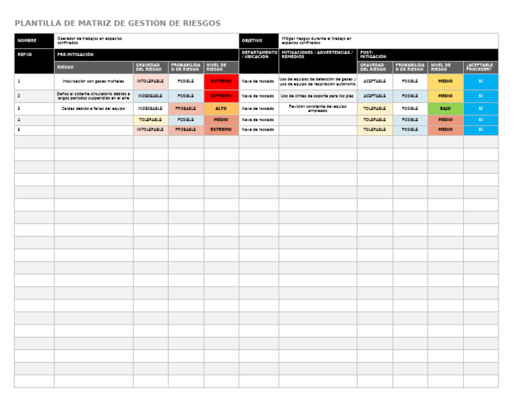IC Risk Management Matrix Template 27139 ES | PDF