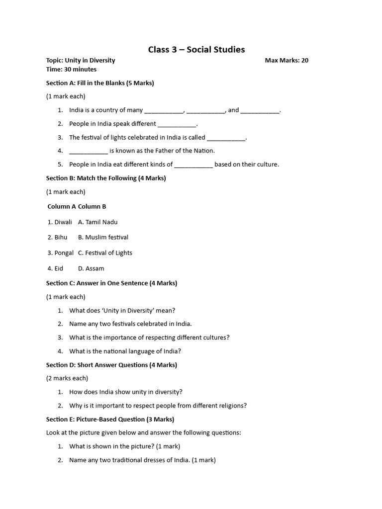 Class3 (SocialStudy Unityindiversity) | PDF