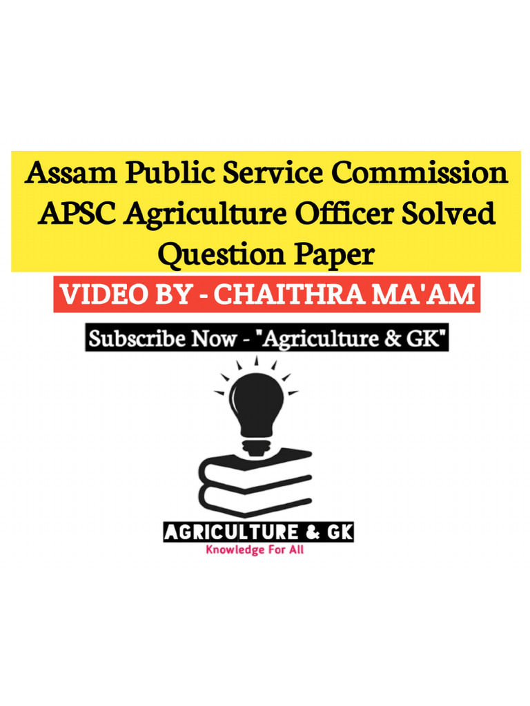 APSC Agriculture Officer Exam Q&A | PDF | Soil | Fertilizer