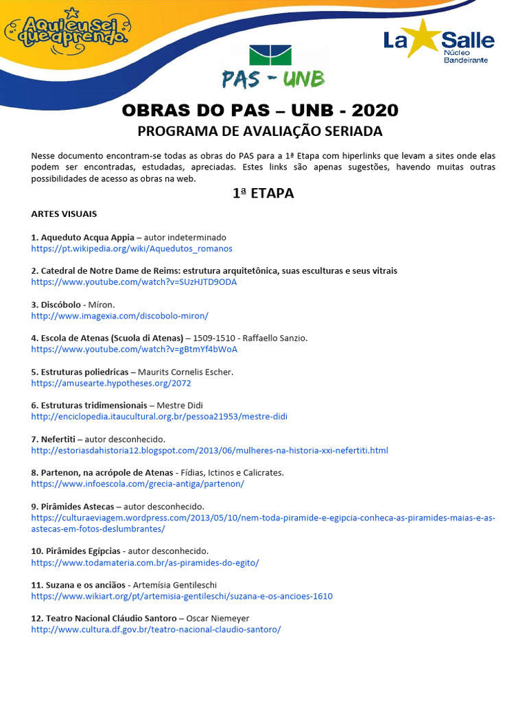 Obras Do PAS - 1 Série | PDF