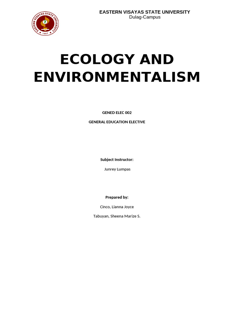 Understanding Ecology And Environmentalism Pdf Sustainability