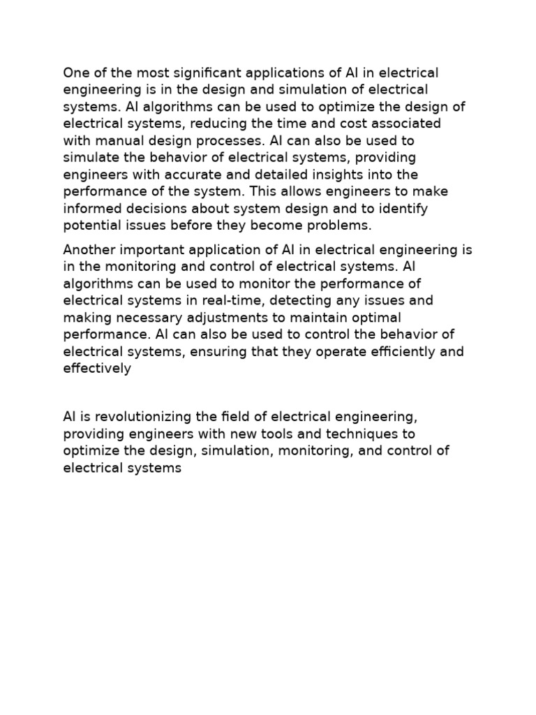One of The Most Significant Applications of AI in Electrical ...