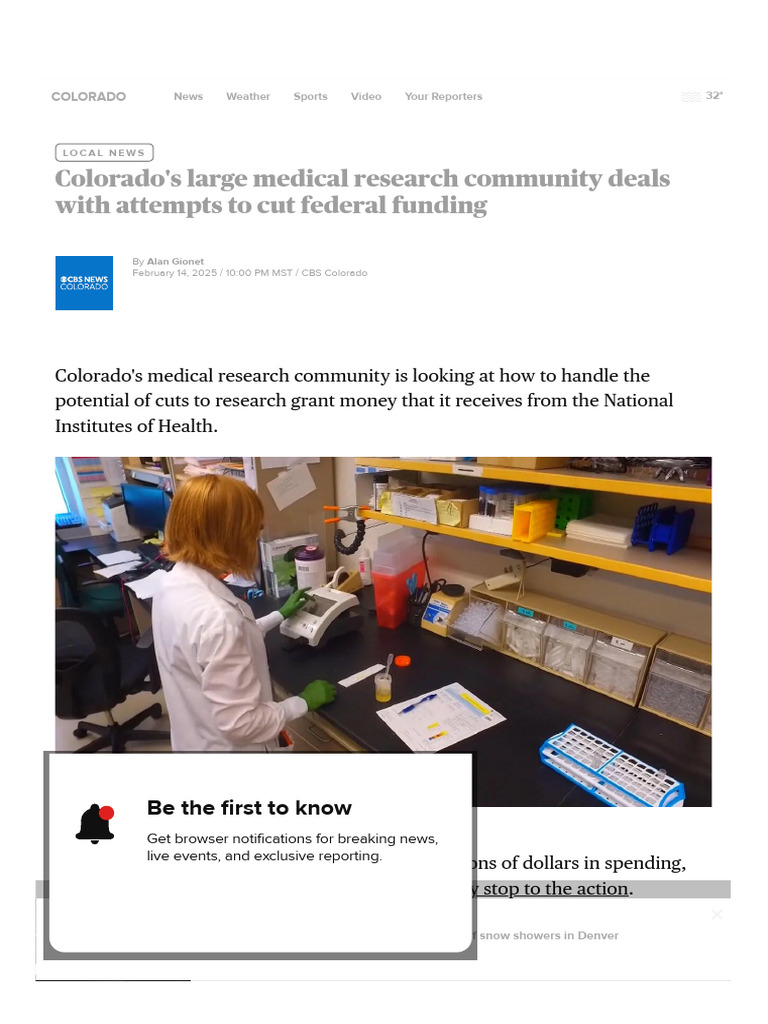 Colorado Medical Research Funding Cuts | PDF
