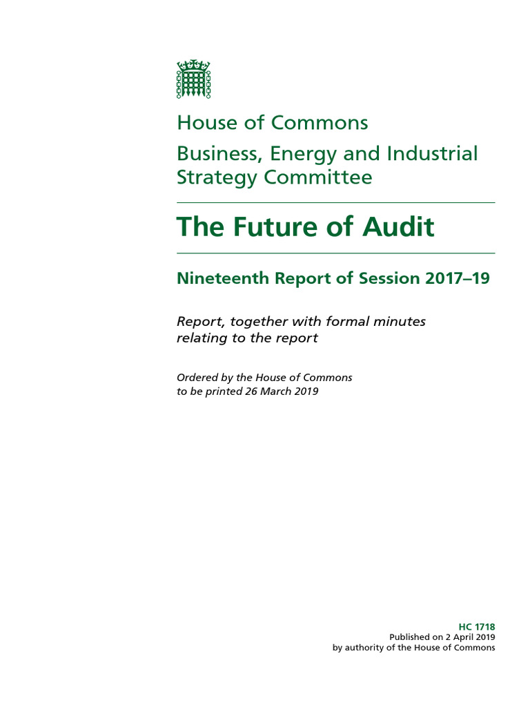 The Future of Audit by UK Gov | PDF | Audit | Accounting