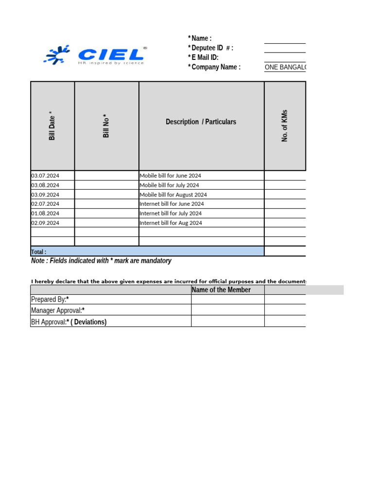 Mobile Reimbursement -Voucher | PDF | Service Industries