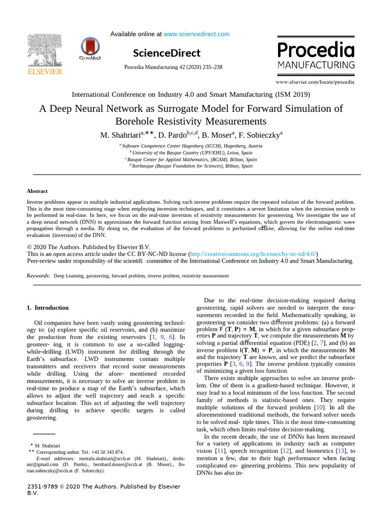 A-Deep-Neural-Network-as-Surrogate-Model-for-Forward-Simul_2020_Procedia-Man | PDF | Deep ...