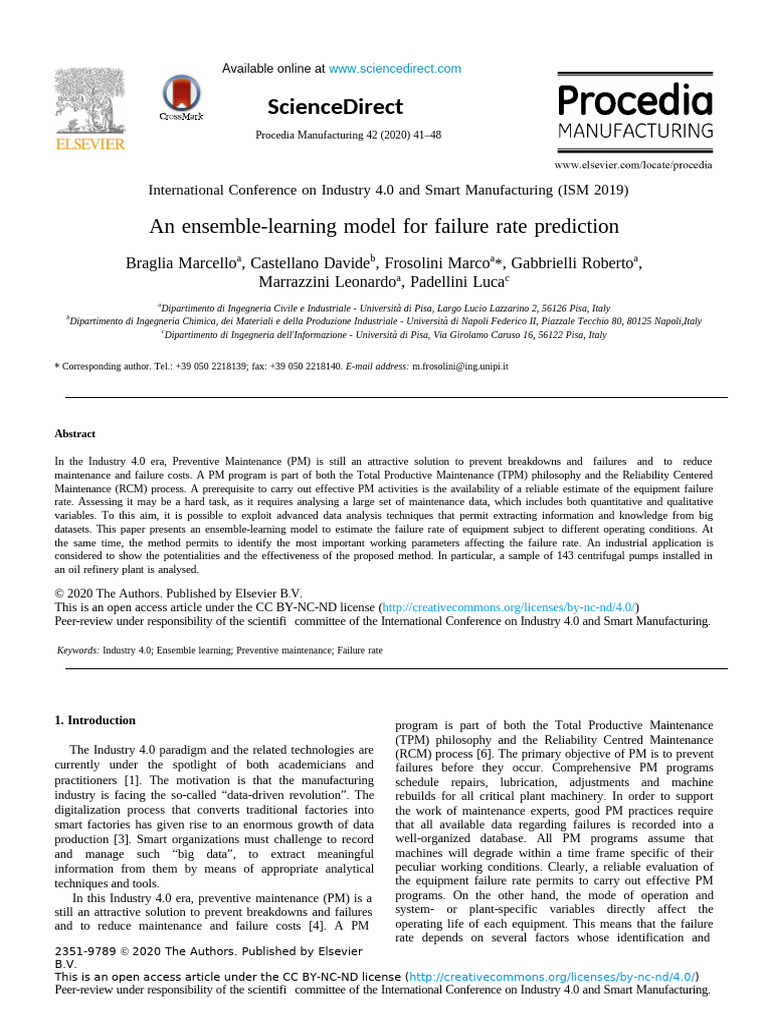 An Ensemble Learning Model For Failure Rate Predic - 2020 - Procedia ...
