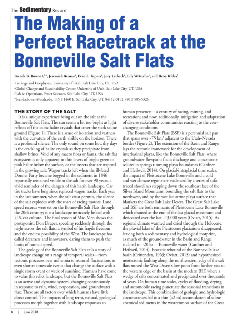 The Making of A Perfect Racetrack at The Bonneville Salt Flats | PDF ...