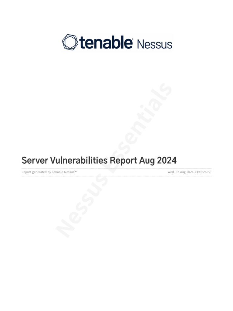 Server Vulnerabilities Report Aug 2024 | PDF
