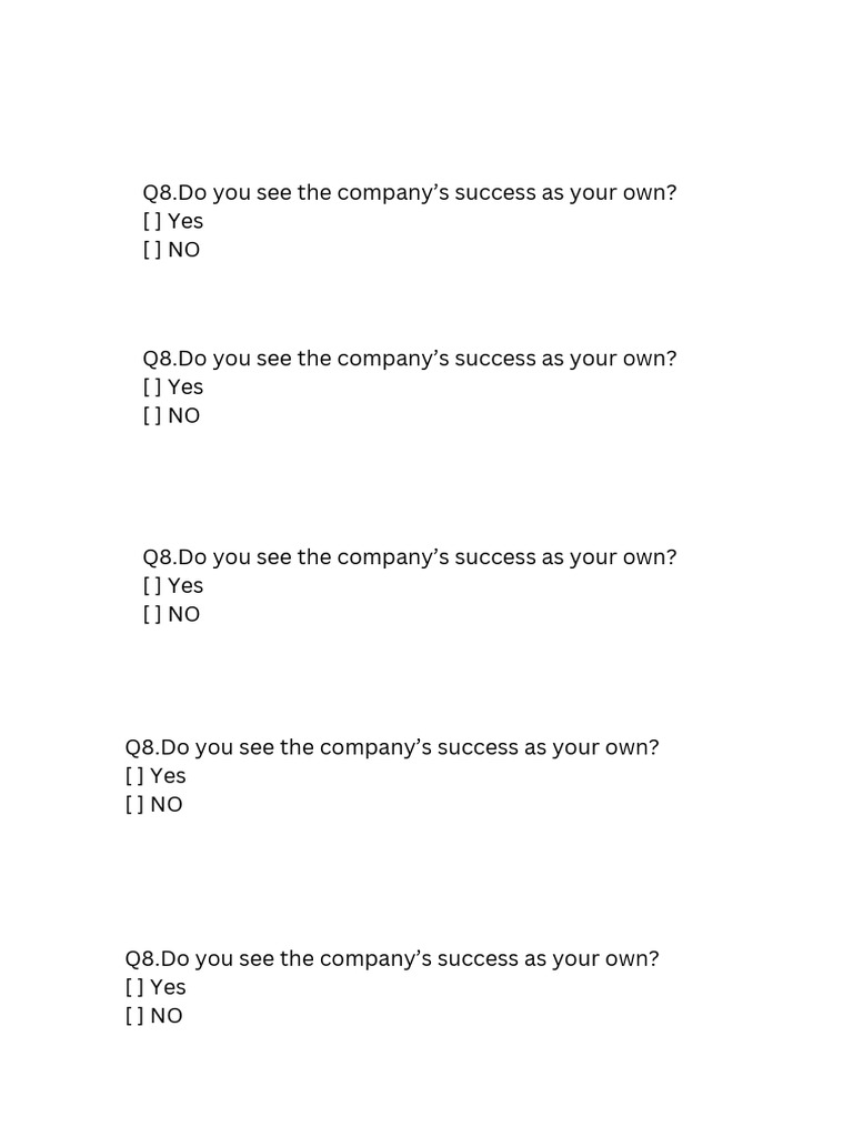 Daily Work Environment. Questionnaire Management Practices at Domino's ...