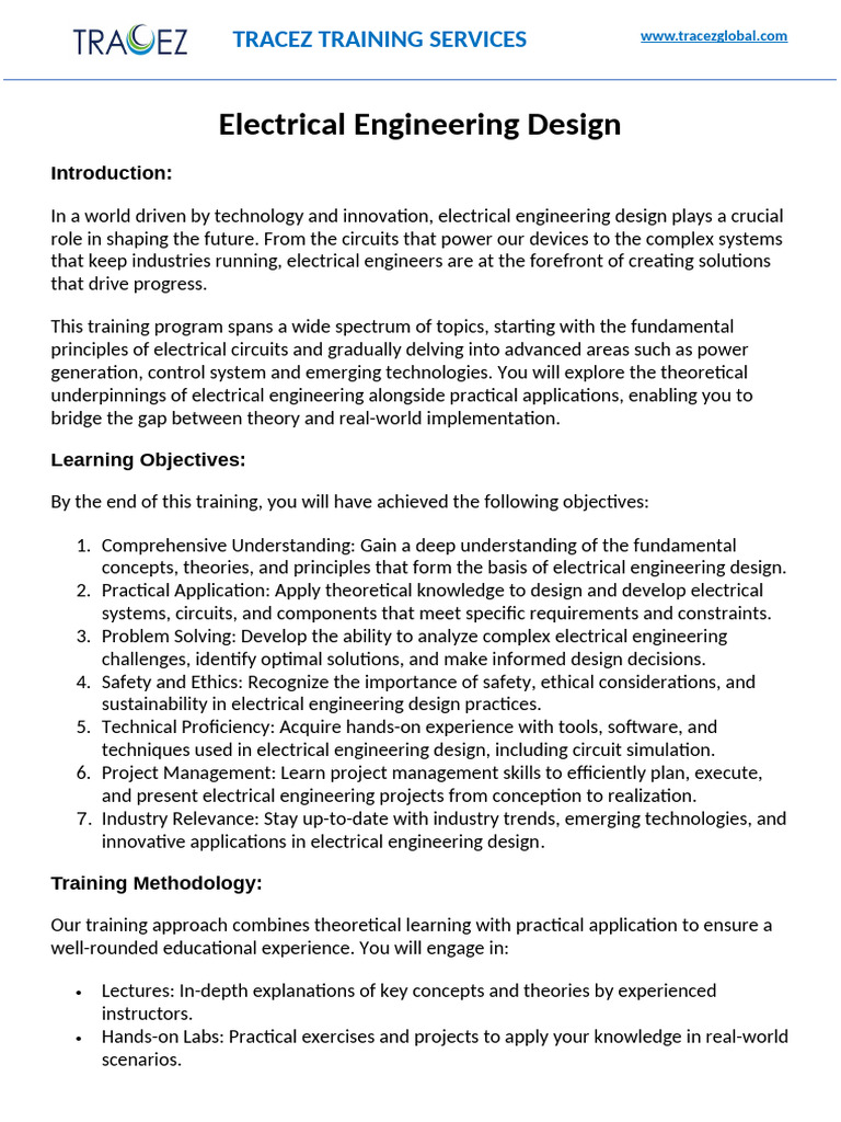 Electrical Engineering Design Training | PDF | Engineering | Electrical ...