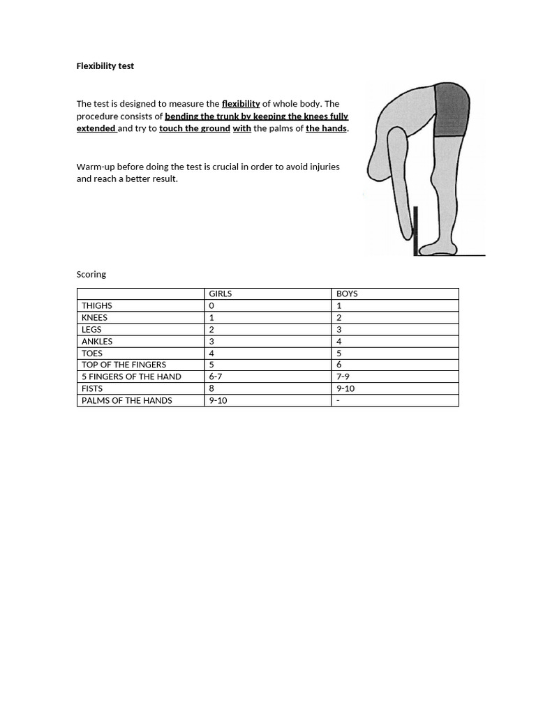 Flexibility Test | PDF