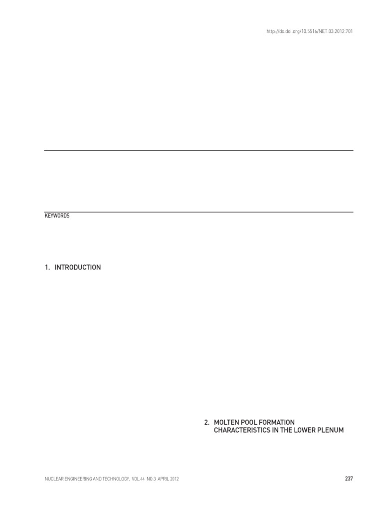 Park Et Al (2012) - Corium Behaviour in Lower Plenum of Reactor Vessel ...