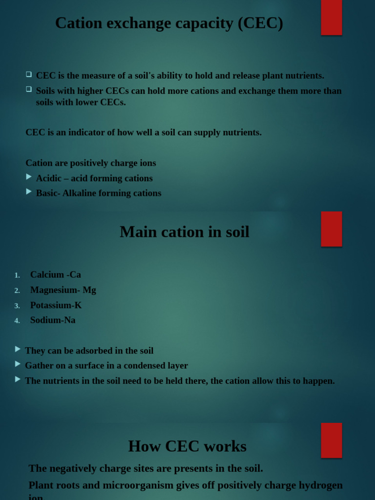 Cation Exchange Capacity (CEC) | PDF | Soil | Plant Nutrition