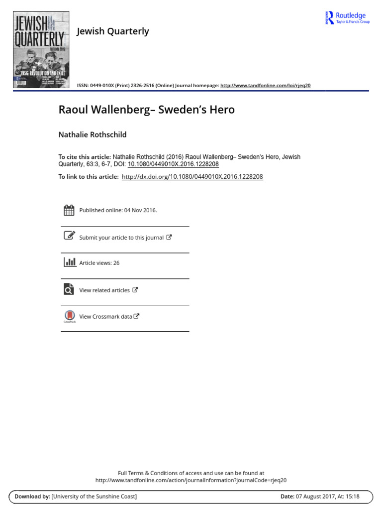 Raoul Wallenberg - Sweden's Hero | PDF | Ethnoreligious Groups | Jews ...