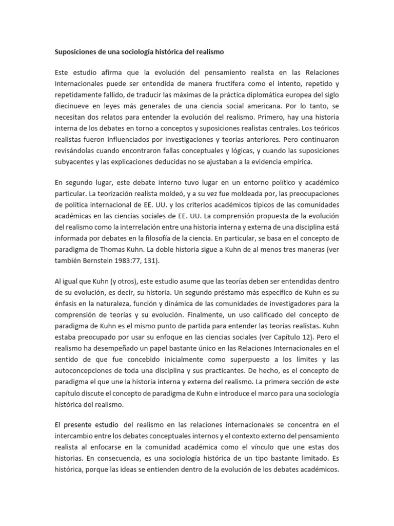 GIZZINI - Realismo en Las RRII Español PDF | PDF | Paradigma | Realismo ...