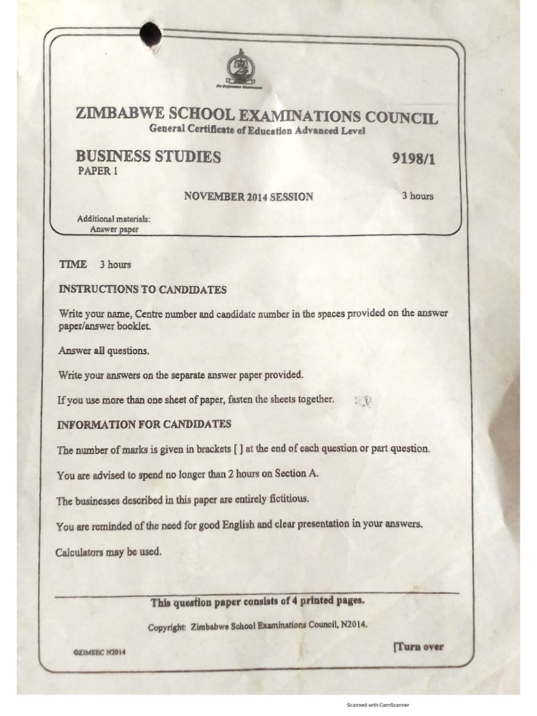 BS Revision Zimsec Questions and Answers | PDF