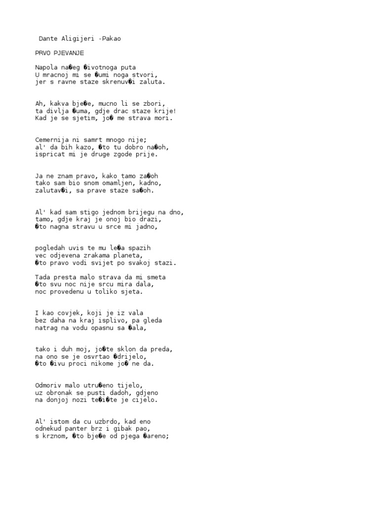 Dante Aligijeri Pakao | PDF