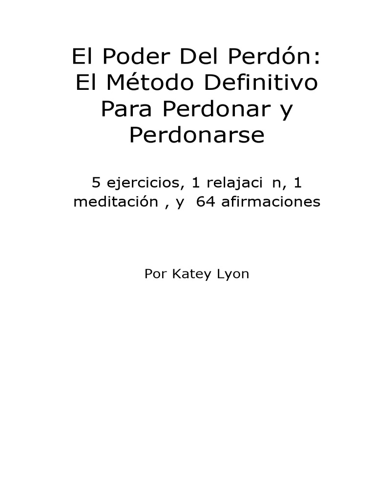 El Poder Del Perdon | PDF | Perdón | Pensamiento