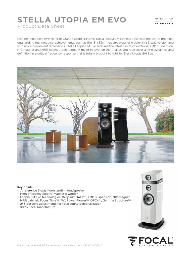 Stella Utopia em Evo Specification Sheet GB | PDF | Audio Engineering ...