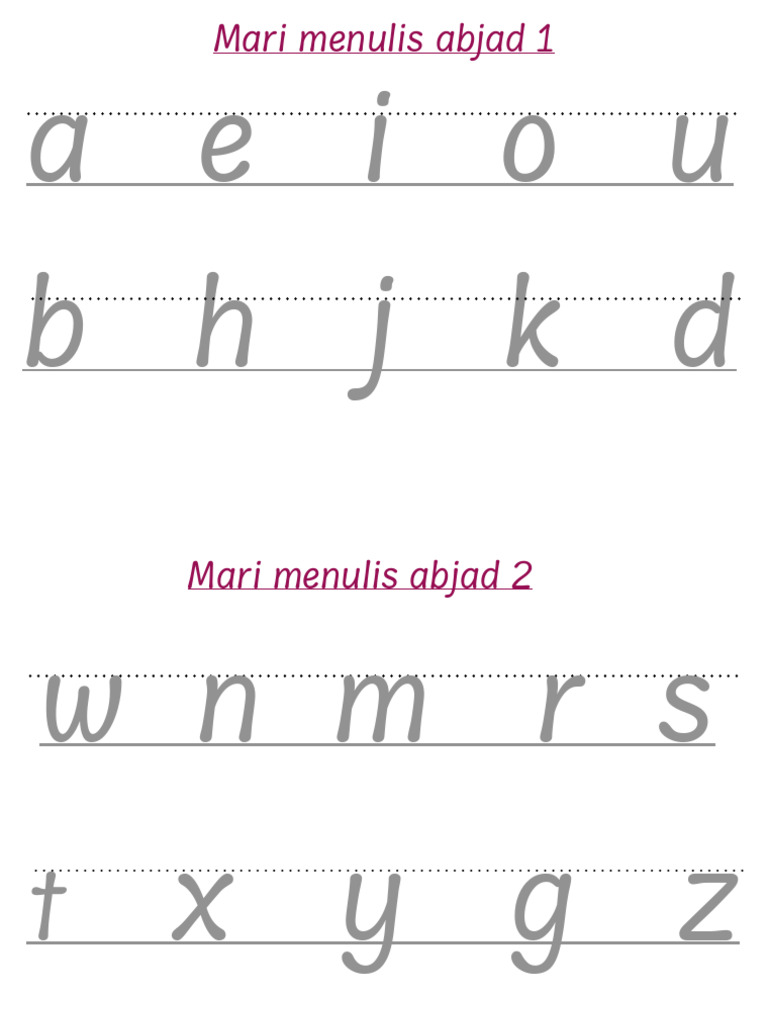 Panduan Menulis Abjad untuk TK | PDF