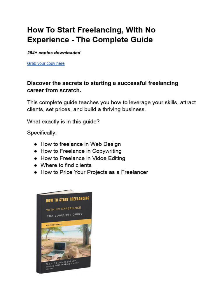 How To Start Freelancing, With No Experience - The Complete Guide | PDF