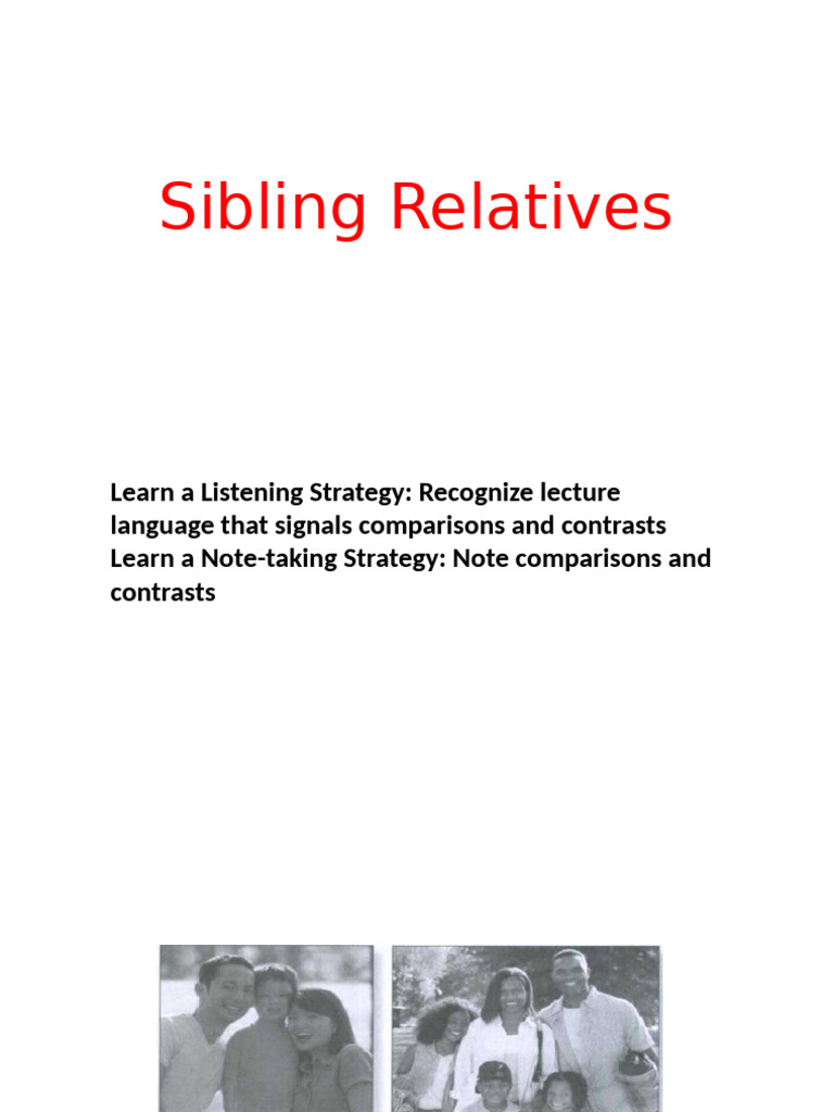 Sibling Relationships 1 | PDF