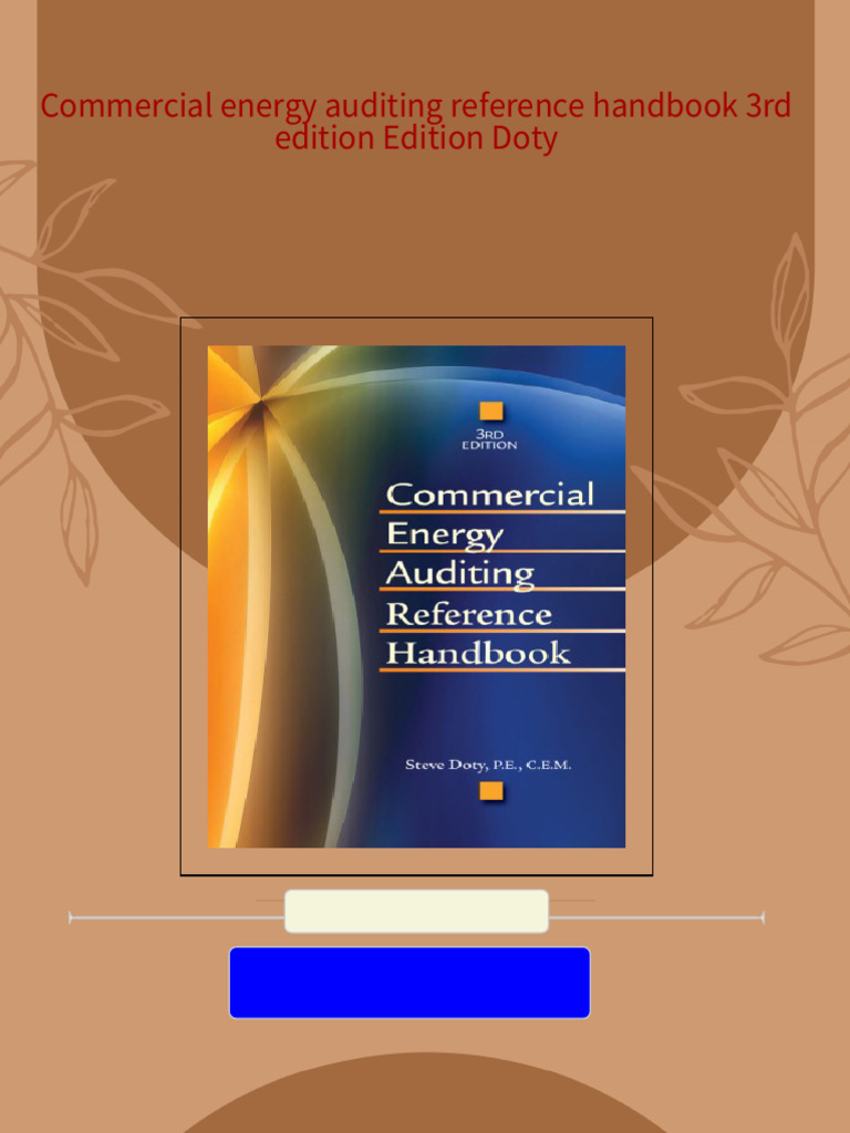 Full Commercial Energy Auditing Reference Handbook 3rd Edition Edition Doty PDF All Chapters ...