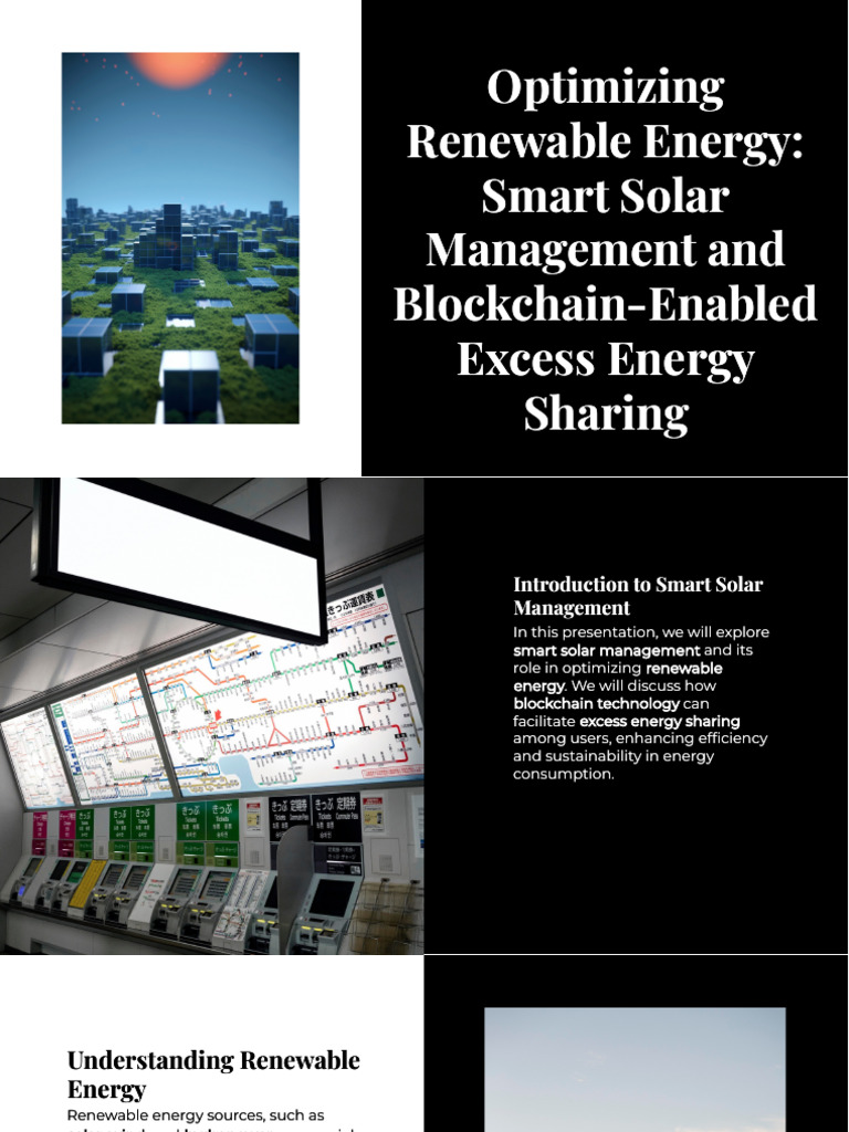 Slidesgo Optimizing Renewable Energy Smart Solar Management and Blockchain Enabled Excess Energy ...