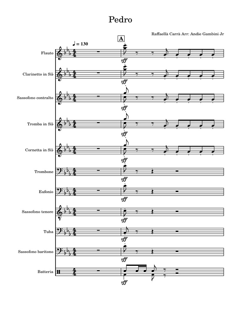 Pedro Pedro Pedro Score | PDF | Brass Instruments | Aerophones