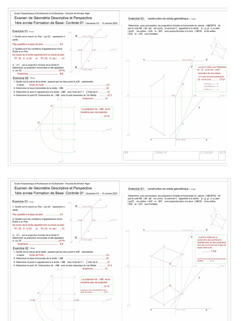 EMD 01 (2024-25) corrigé +Baréme | PDF