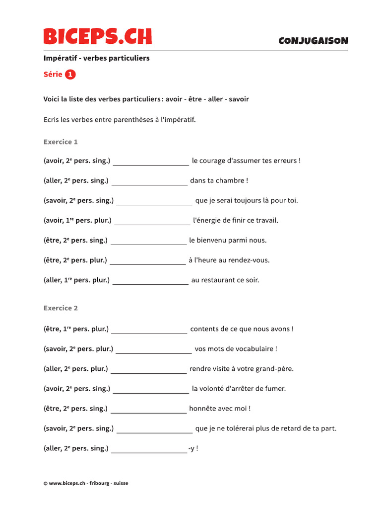 French Verbs Conjugation Exercises 1 | PDF