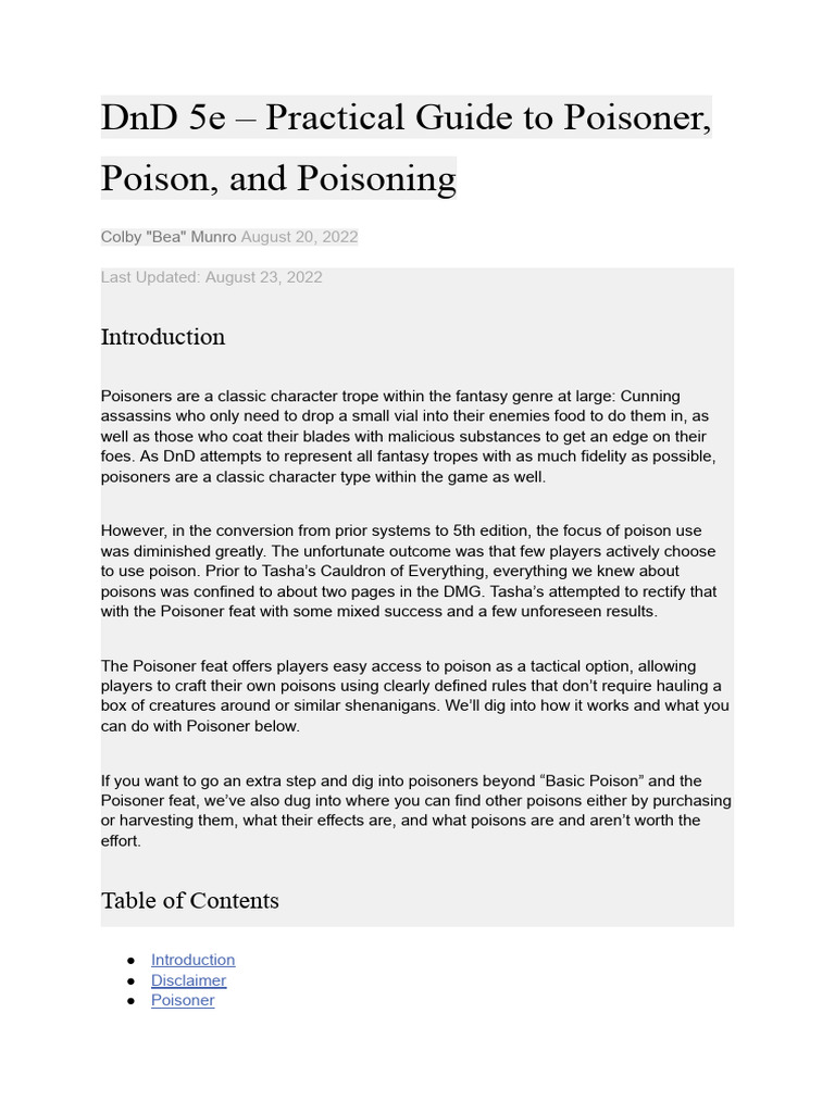 LOTR Practical Guide To Poisoner, Poison, and Poisoning | PDF | Poison ...