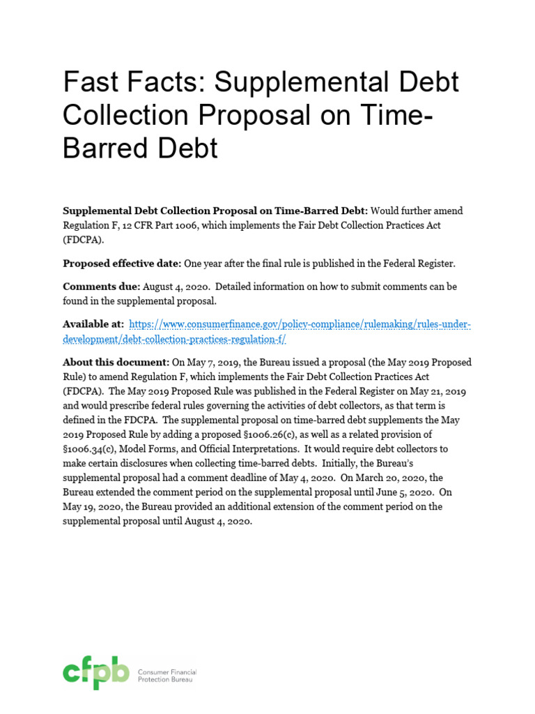 Fast_Facts_Supplemental_Debt_Collection_Propos | PDF | Legal Documents ...
