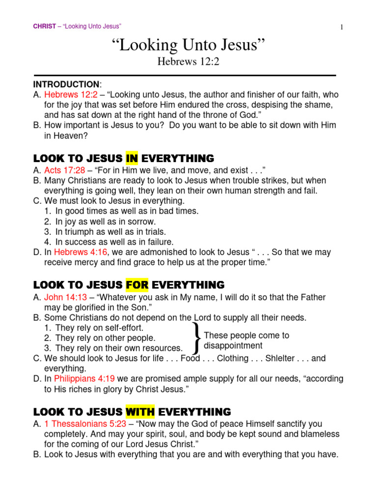 Looking Unto Jesus: Faith in All Circumstances | PDF | Jesus | Saint Peter