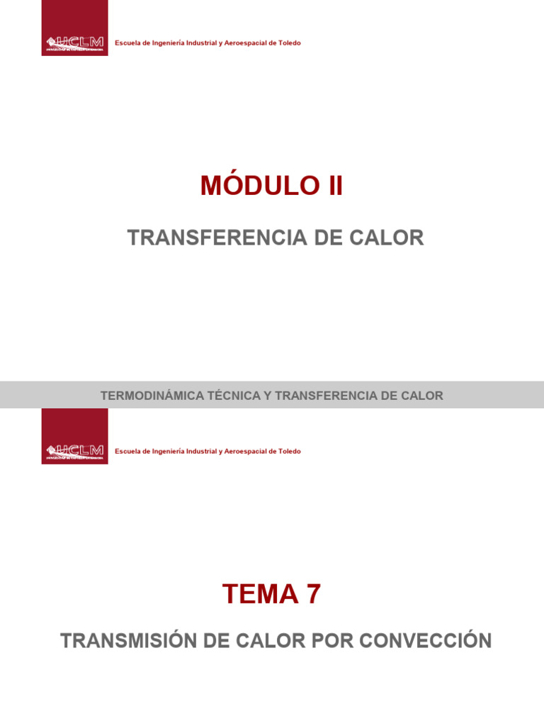 TEMA 7 CONVECCION 2023-2024 | PDF | Convección | Transferencia de calor