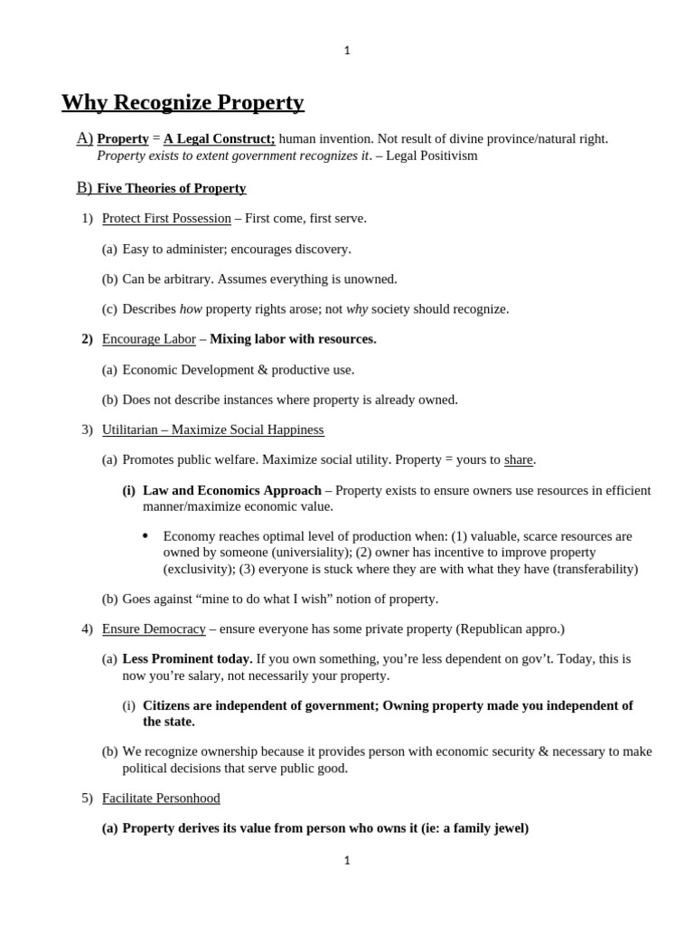 Property Outline 1 | PDF | Fee Simple | Damages