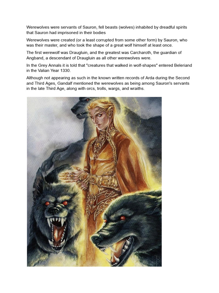 LOTR Historias de La Tierra Media Origen de Los Hombres Lobos | PDF