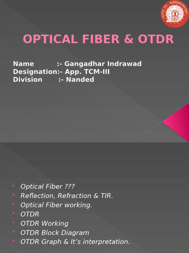 Optical Fiber and OTDR | PDF | Optical Fiber | Transmission Medium