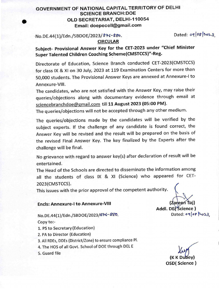 Cet Answer Key | PDF
