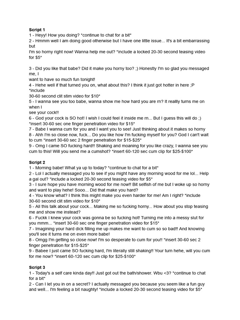 SEXTING SCRIPT MASTER | PDF