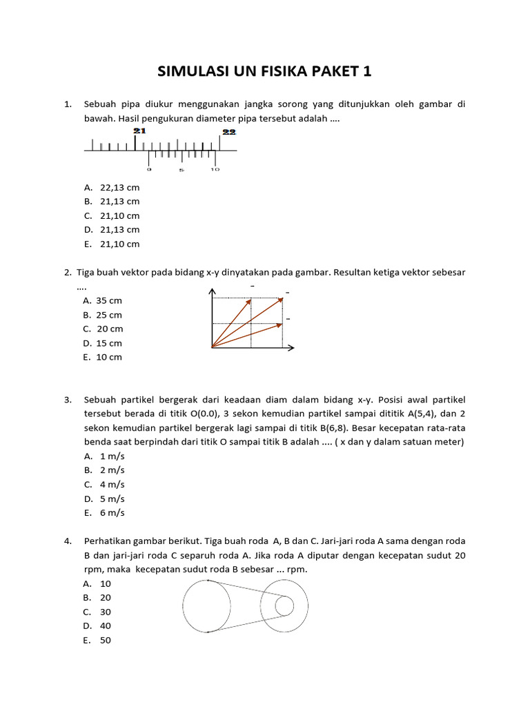 SIMULASI 1 UN FISIKA | PDF