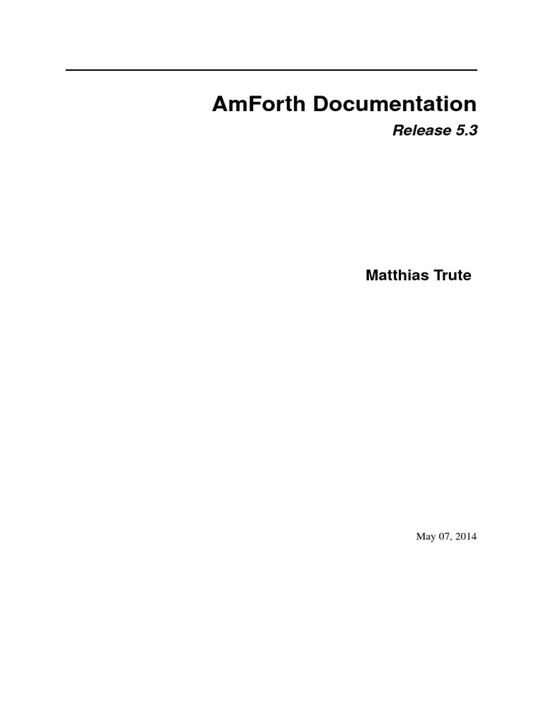 Amforth | PDF | Computer File | Flash Memory