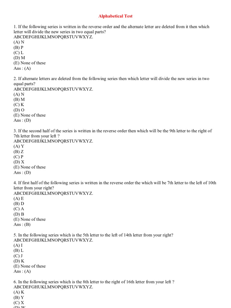 Mental Ability Sample Test | PDF | Business | Nature