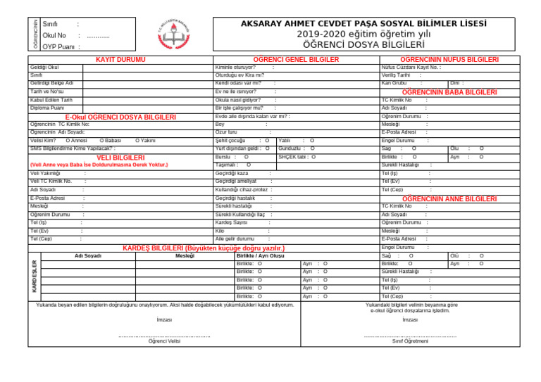 2.KAYIT bILGILERI fORMU | PDF