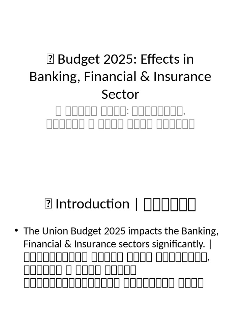 Budget 2025 Banking Financial Insurance Bilingual | PDF