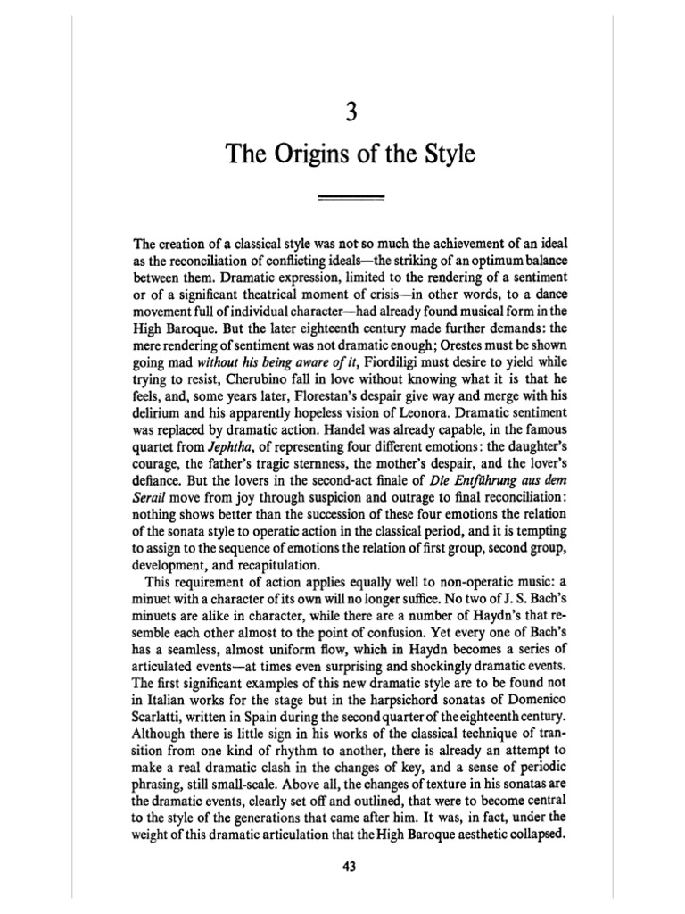 The Classical Style - Charles Rosen - Chapter 3 | PDF