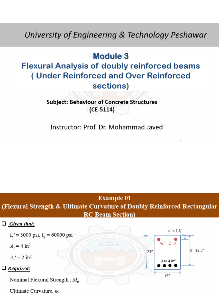 Module 3 (Flexural Analysis of Doubly RC Beams) | PDF | Deformation (Engineering) | Beam (Structure)